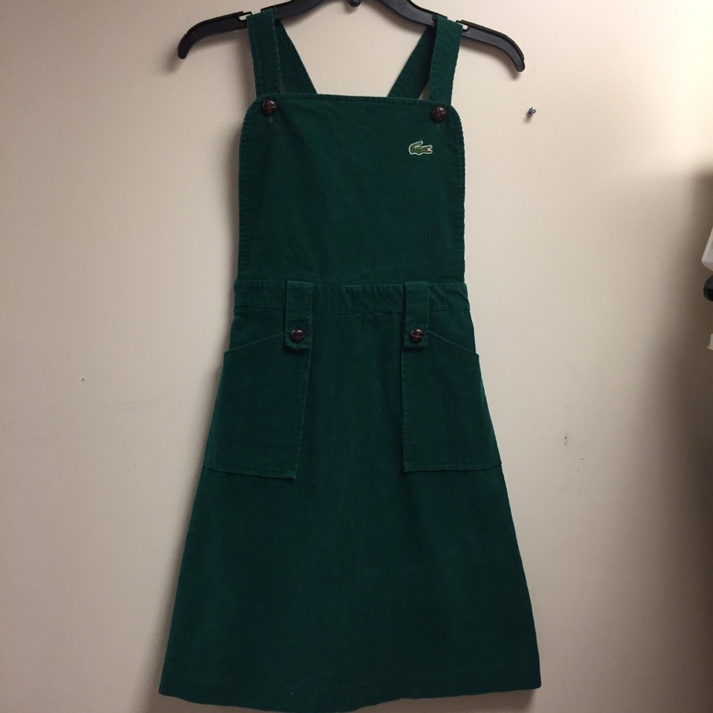 Vintage 70s Izod Lacoste Gator Logo Corduroy Dress - Gem